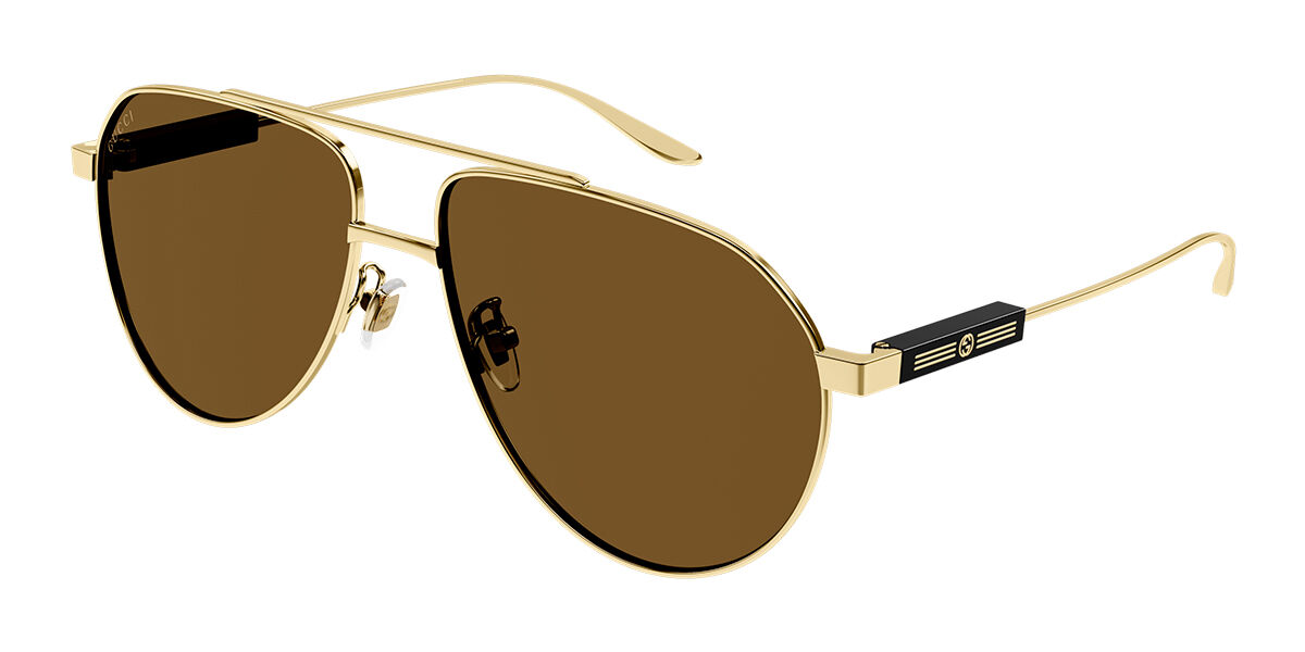 Gucci GG1311S Asian Fit 004 Sunglasses in Gold | SmartBuyGlasses USA