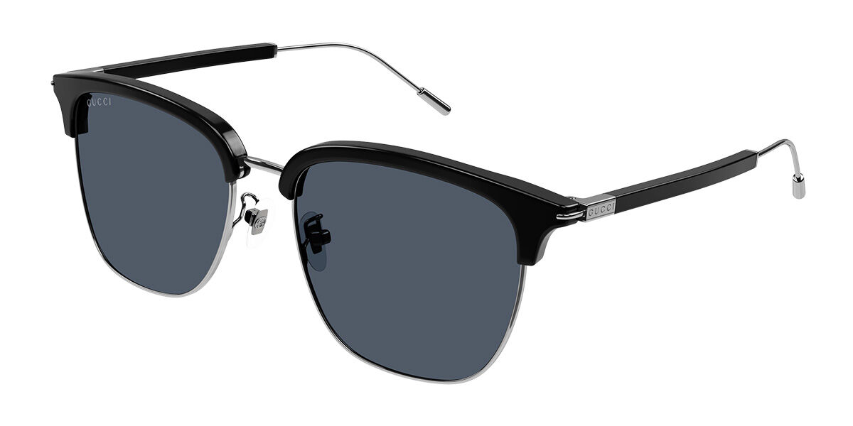 Gucci GG1275SA Asian Fit 003 Sunglasses Black Silver | VisionDirect ...