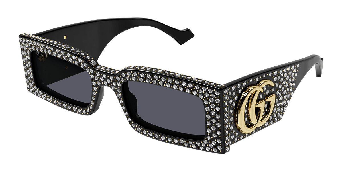 Gucci GG1425S 005 Sunglasses in Black with Rhinestone | SmartBuyGlasses USA