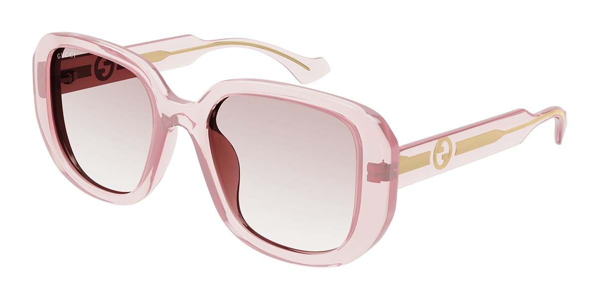 Gucci GG1557SK 003 Sunglasses in Transparent Pink | SmartBuyGlasses USA