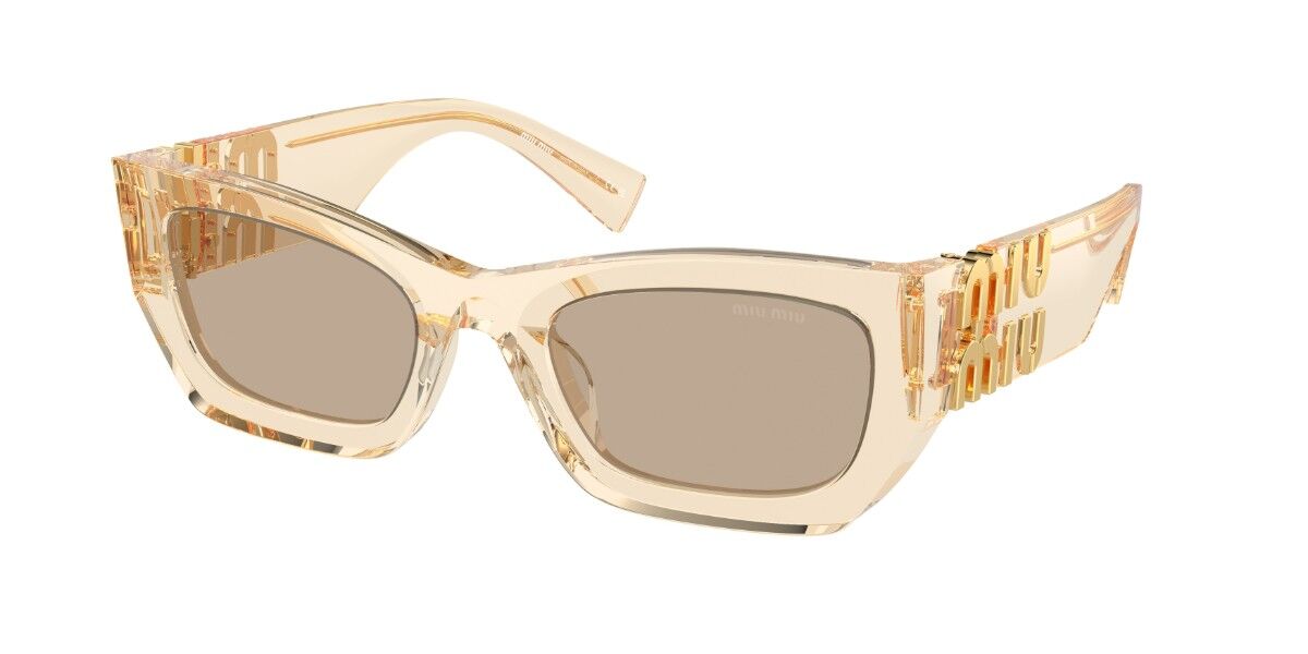Miu Miu MU09WS 11T40F Sunglasses Transparent Sand Brown | VisionDirect ...