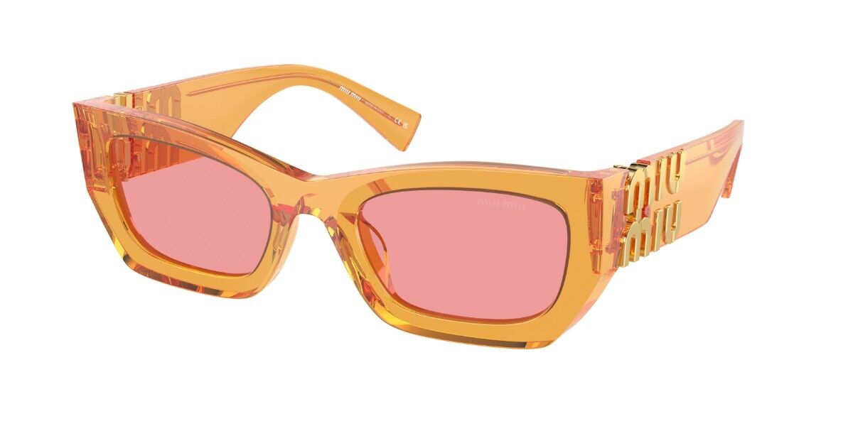 Miu Miu MU09WS 12T1D0 Sunglasses Transparent Orange | VisionDirect ...