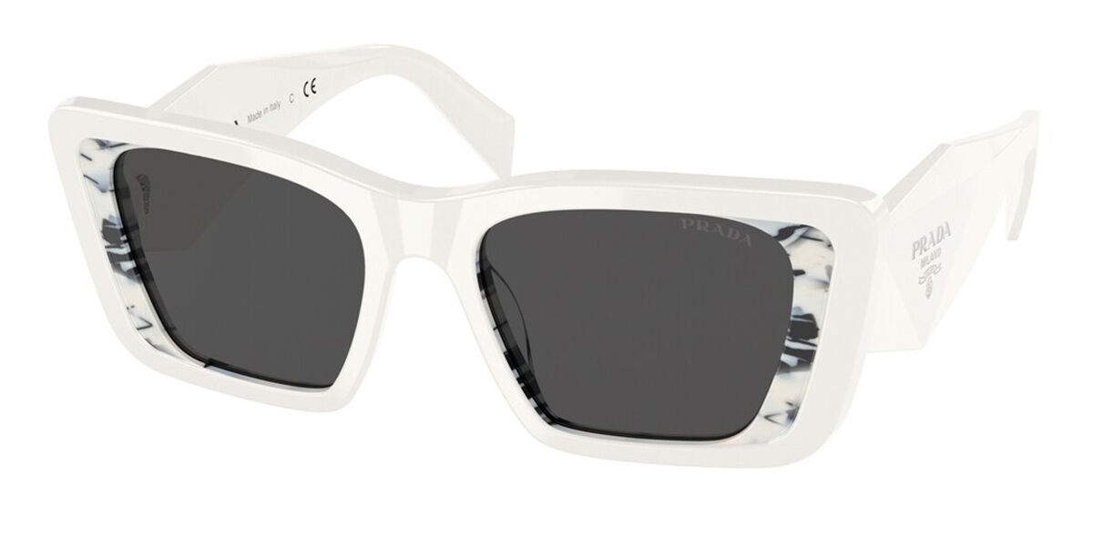 Prada PR 08YSF Symbole Asian Fit 02V5S0 Sunglasses White Marble ...