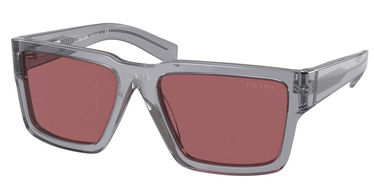 Prada PR 10YS 08U0A0 Square Transparent Grey Sunglasses | Vision Direct ...
