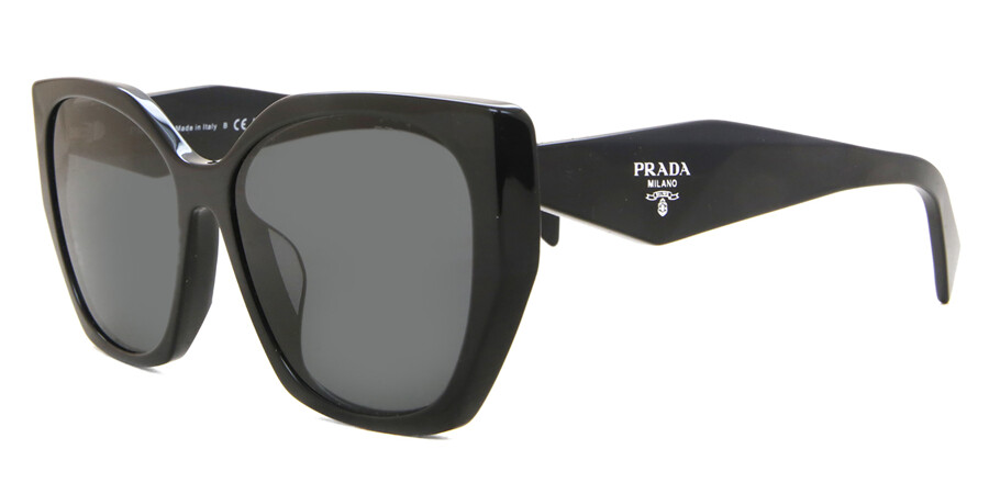 Prada PR 19ZSF Asian Fit 1AB5S0 Cat Eye Black Sunglasses ...