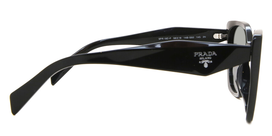 Prada PR 19ZSF Asian Fit 1AB5S0 Cat Eye Black Sunglasses ...