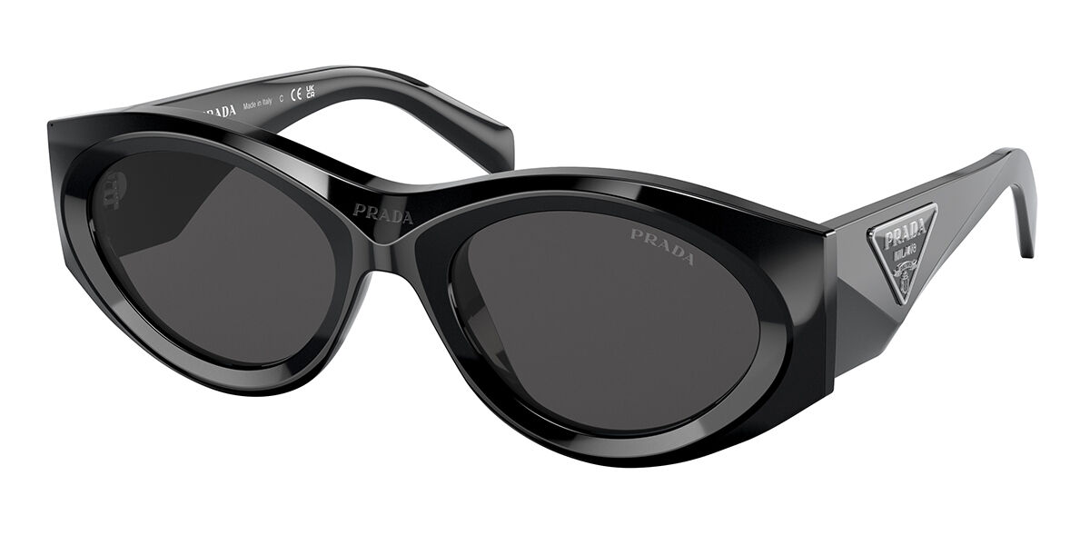 Prada PR 20ZS 1AB5S0 Oval Black Sunglasses | SmartBuyGlasses US