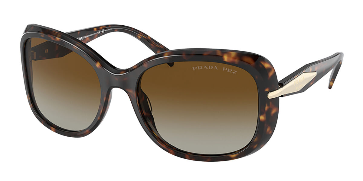 Prada PR 04ZS Polarized 15D5W1 Sunglasses Red Marble | VisionDirect ...