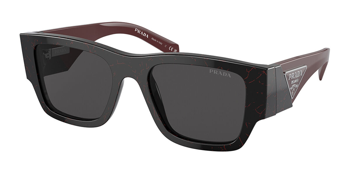 Prada PR 10ZSF Asian Fit 11F5S0 Sunglasses Black Burgundy Marble ...