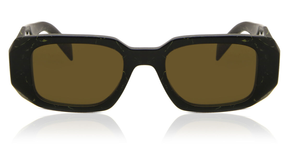 Prada PR 17WS Asian Fit 19D01T Sunglasses in Black Yellow Marble ...
