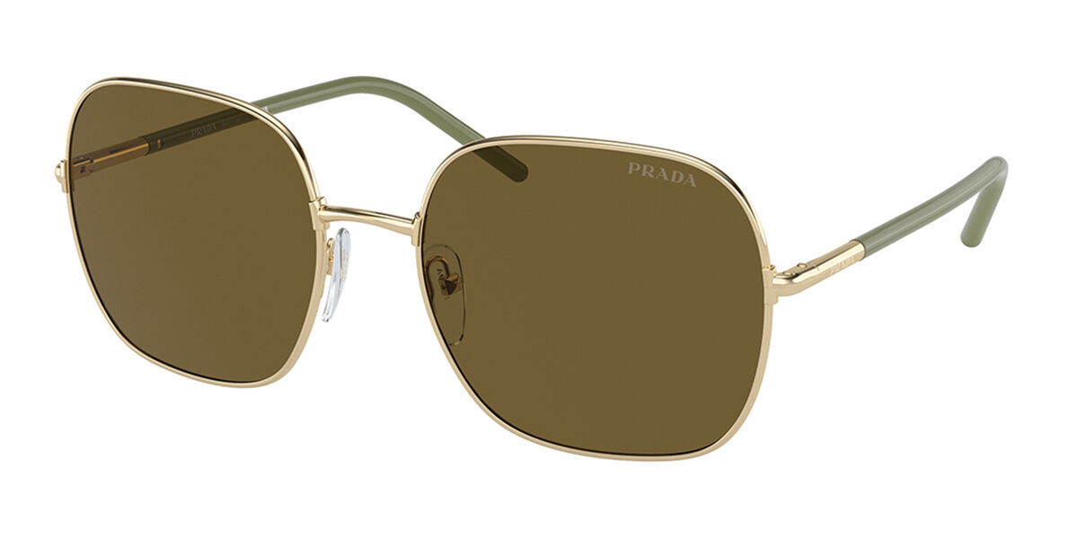 Prada PR 67XS Asian Fit ZVN01T Sunglasses in Pale Gold | SmartBuyGlasses USA