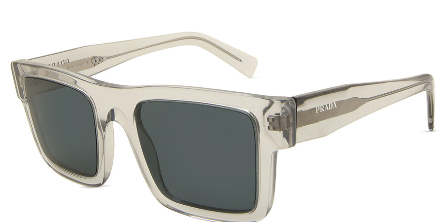 Prada PR 19WS U4309T Square Transparent Grey Sunglasses ...