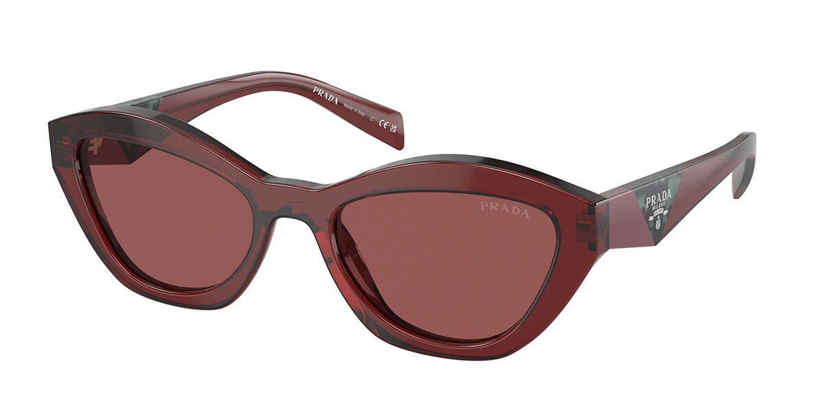 Prada PR A02S 18O80B Sunglasses Transparent Burgundy | VisionDirect ...