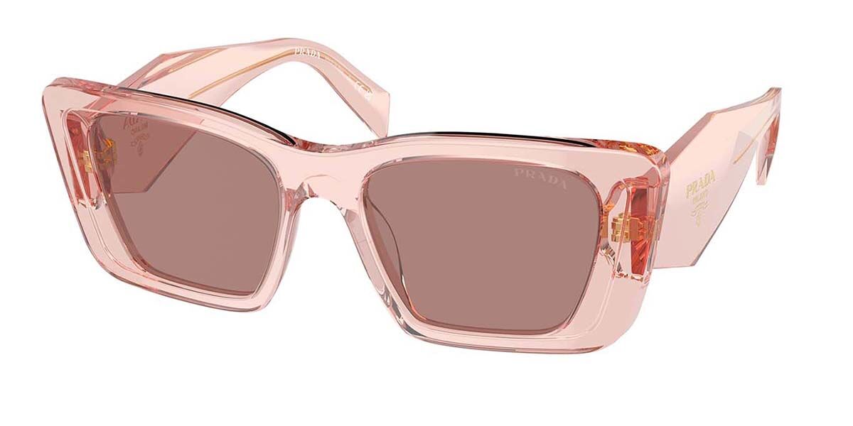 Prada PR 08YS 19Q10D Cat Eye Transparent Peach Sunglasses | Vision ...