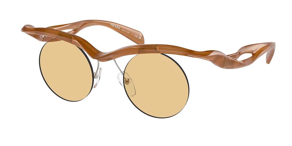 Prada PR A24S 13S80E Sunglasses Opaline Cognac Brown | SmartBuyGlasses UK