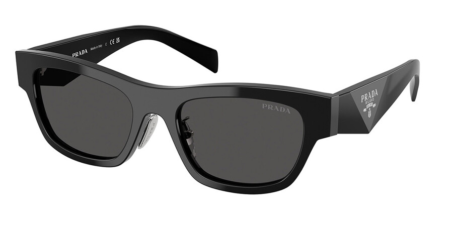 Prada PR B09SF Asian Fit 16K08Z Square Black Sunglasses ...