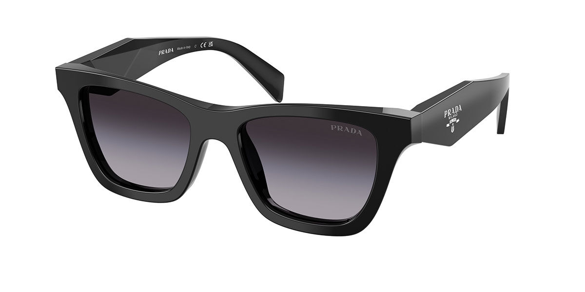 Prada PR C07SF Asian Fit 16K90A Cuadrado Negro lentes de sol ...