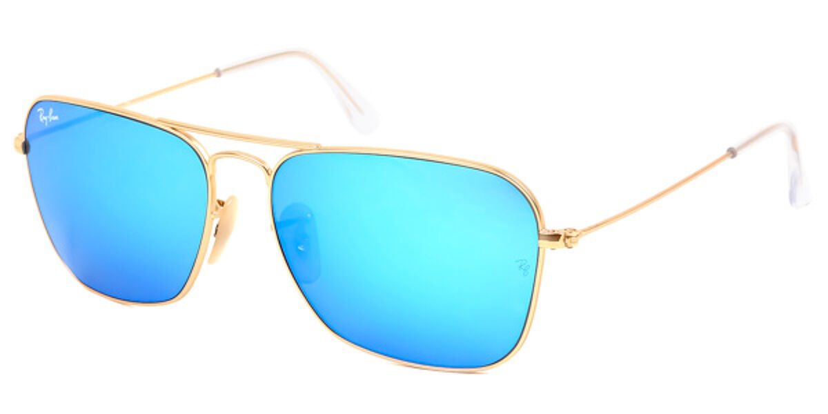Ray-Ban RB3136 Caravan Flash Lenses 112/17 Sunglasses Gold ...