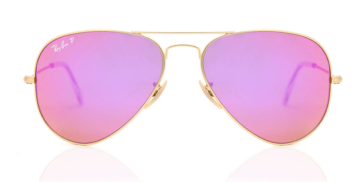 Ray-Ban RB3025 Aviator Flash Lenses Polarized 112/1Q Aviator Matte Gold ...