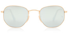 Ray-Ban RB3548N Hexagonal Metal Flat Lenses 001 Sunglasses in Gold ...