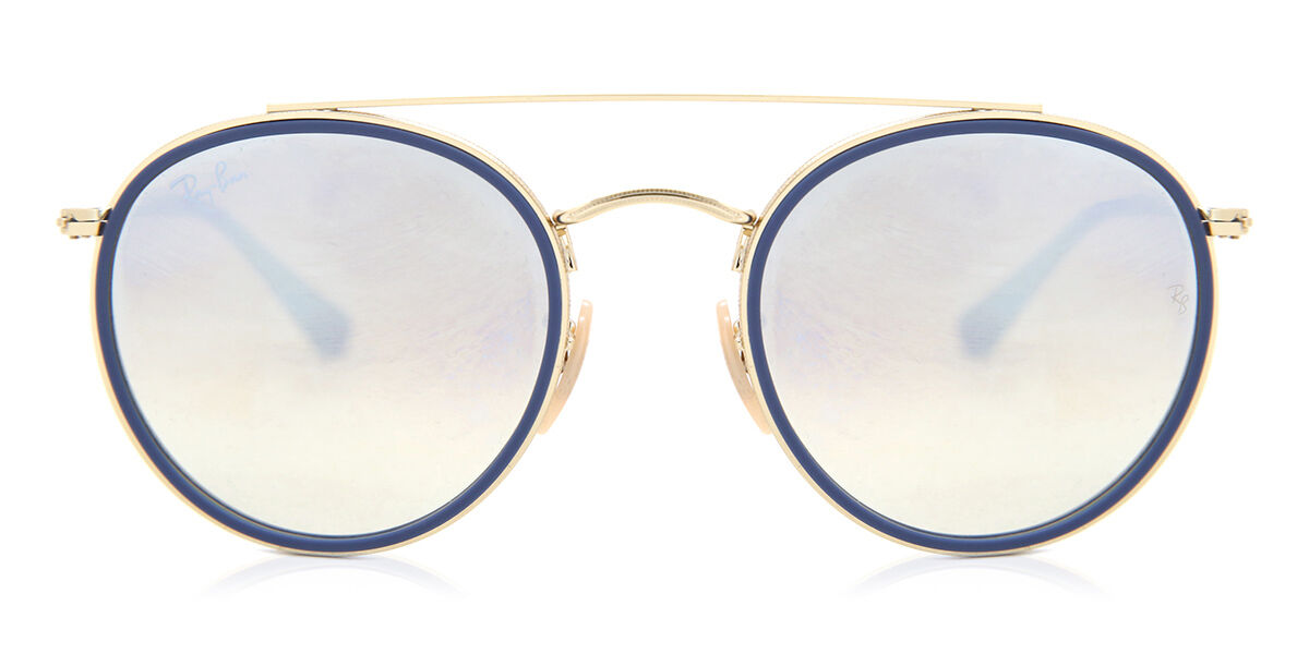 Ray-Ban RB3647N 001/9U Sunglasses Gold Blue | SmartBuyGlasses UK