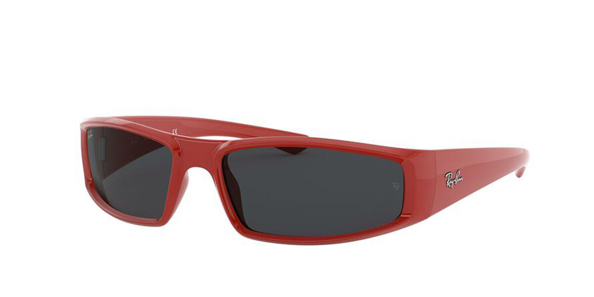 Ray-Ban RB4335 648787 Rectangle Matte Red Sunglasses | Vision Direct ...