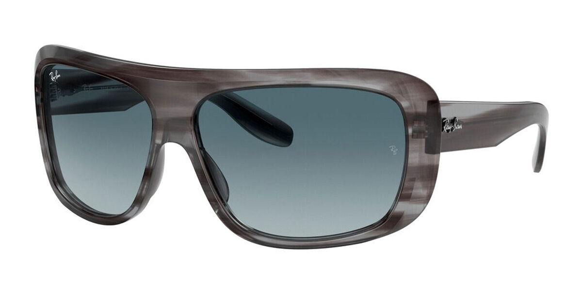 Ray-Ban RB2196 Blair 13143M Oversized Striped Grey Sunglasses ...