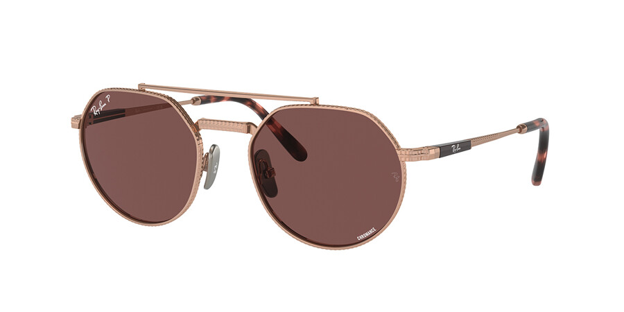 Ray-Ban RB8265 Jack II Titanium Polarized 3140AF Aviator Rose Gold ...
