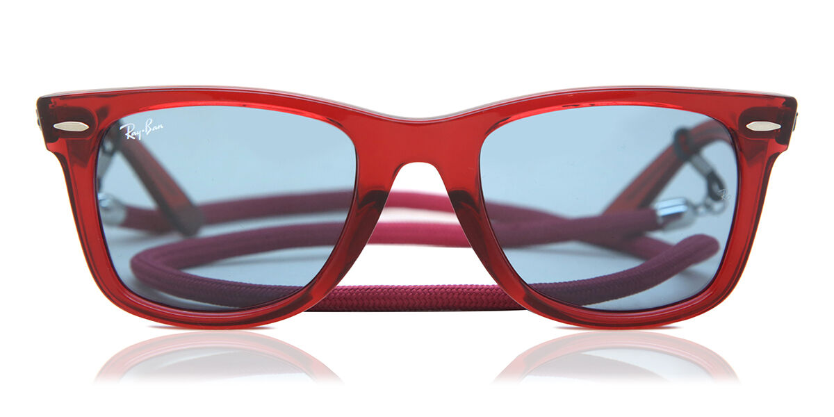 Ray-Ban RB2140F Asian Fit 661456 Sunglasses in Transparent Red ...