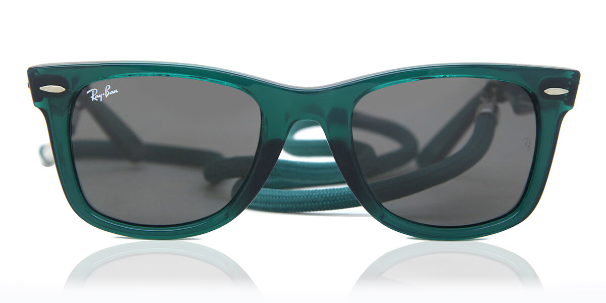 Ray Ban RB2140F Asian Fit 6615B1 Sunglasses Transparent Green ...