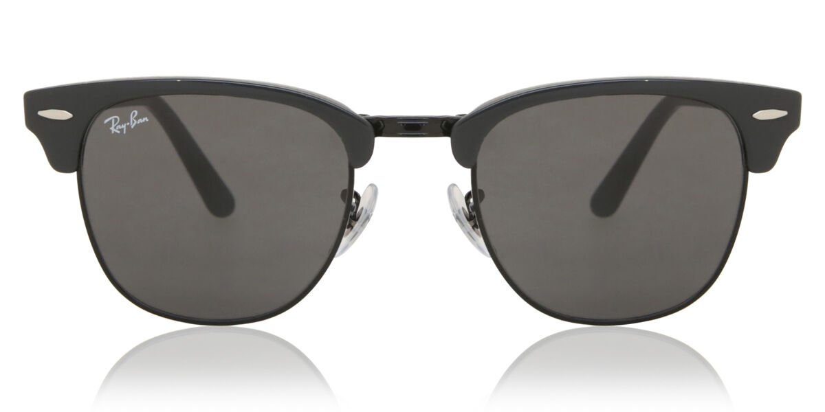 Ray-Ban RB2176 Clubmaster Folding 1367B1 Sunglasses in Grey on Black ...