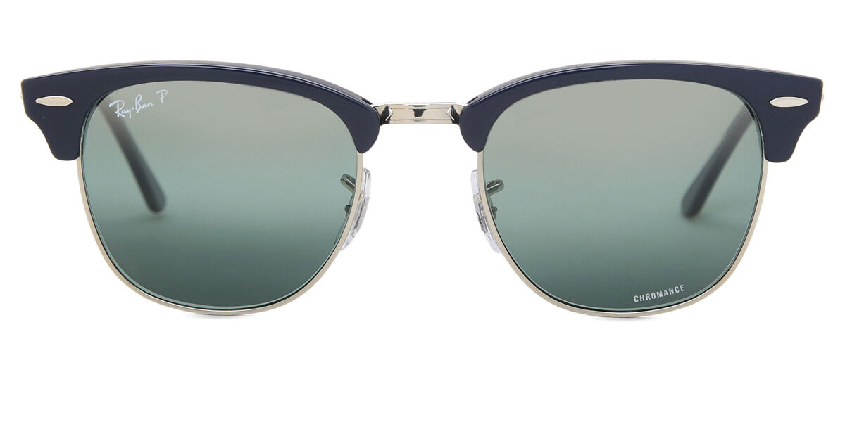 RB3016/S Clubmaster Polarized sunglasses Blue on Silver ...