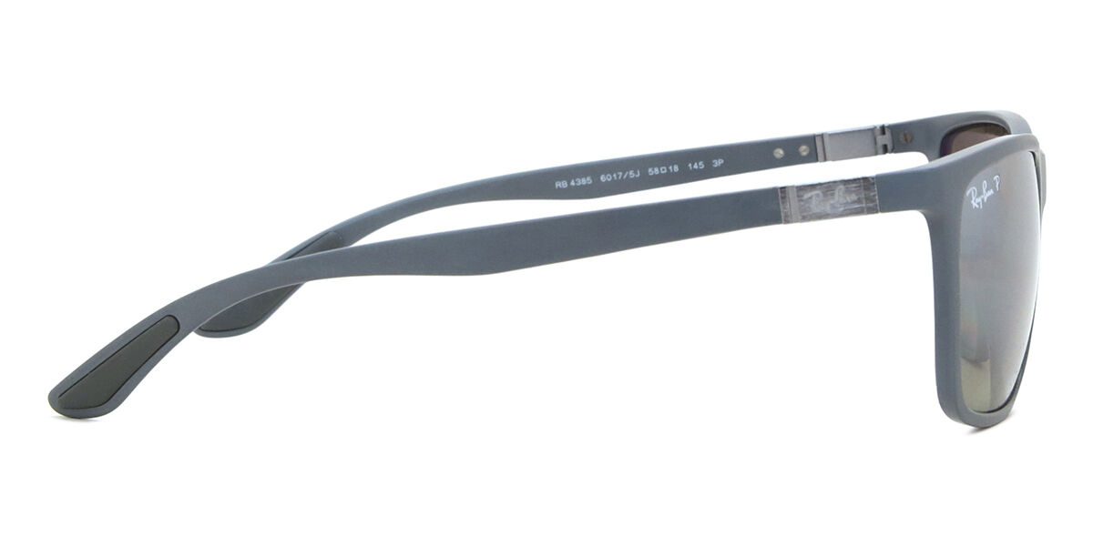 Ray-Ban RB4385 60175J Rectangle Matte Grey Sunglasses | SmartBuyGlasses UK