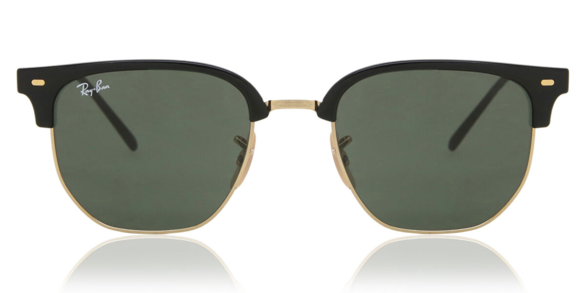 Ray-Ban RB4416 New Clubmaster 601/31 Sunglasses Black on Gold ...
