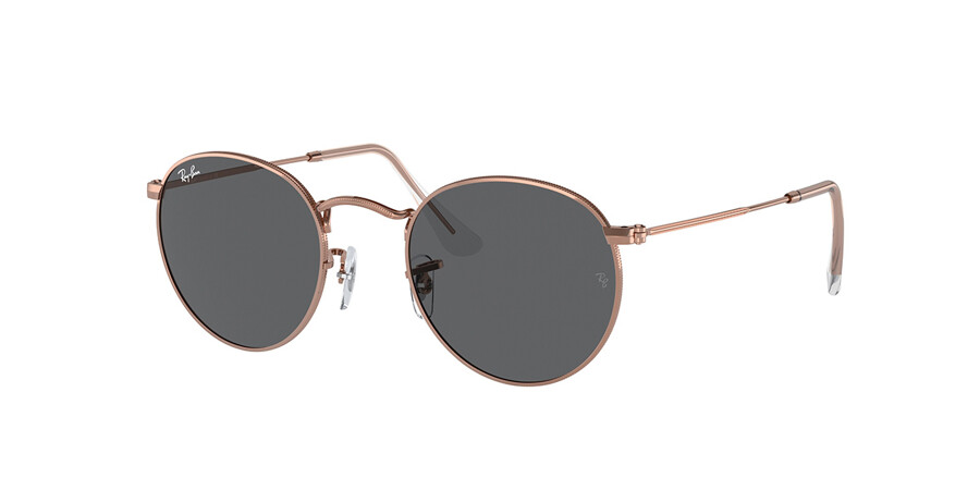 Ray-Ban RB3447 Round Metal Asian Fit 9202B1 Round Rose Gold Sunglasses ...