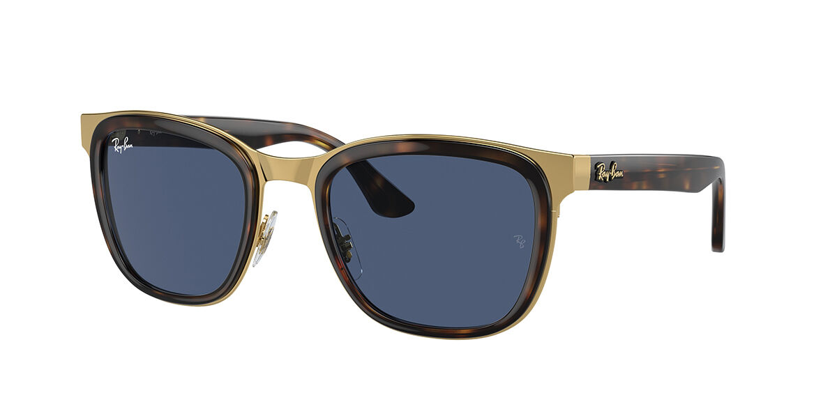 Ray-Ban RB3709 Clyde Asian Fit 001/80 Sunglasses Tortoise on Gold ...