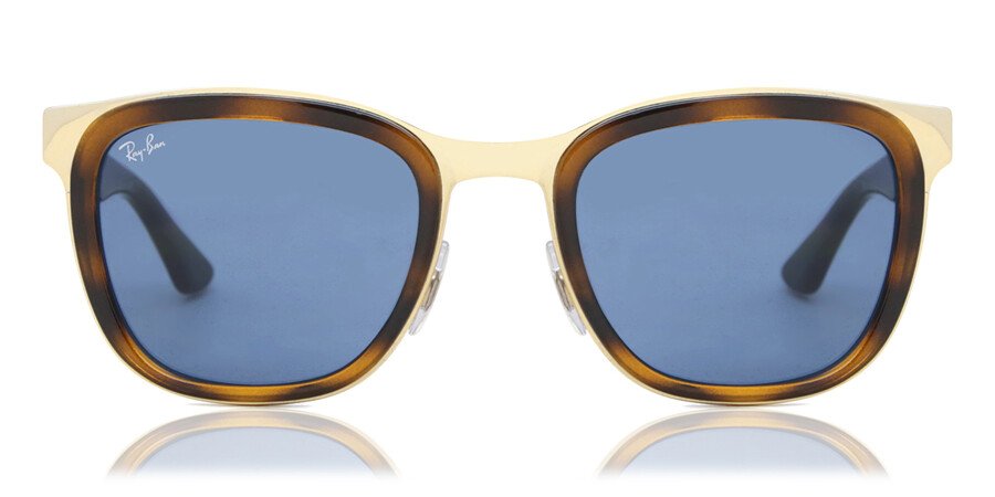 Ray-Ban RB3709 Clyde Asian Fit 001/80 Sunglasses in Tortoise on Gold ...