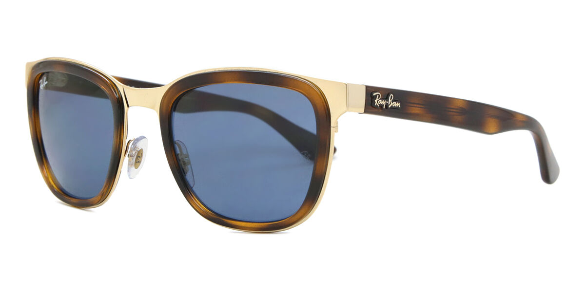 Ray-Ban RB3709 Clyde Asian Fit 001/80 Sunglasses in Tortoise on Gold ...