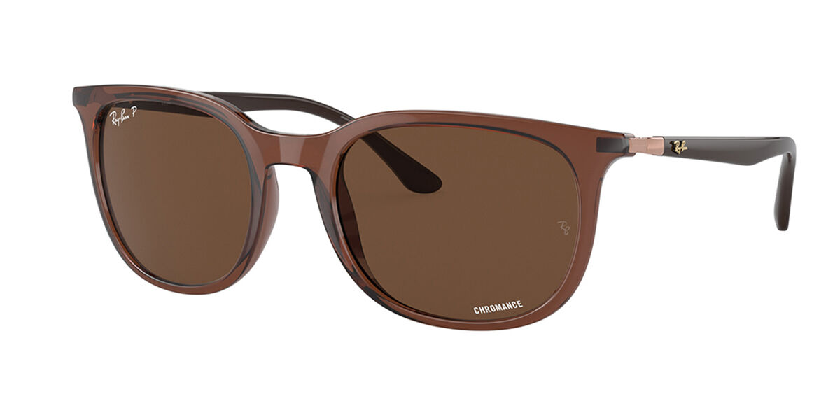 Ray-Ban RB4386 Polarized 6652AN Sunglasses in Transparent Brown ...