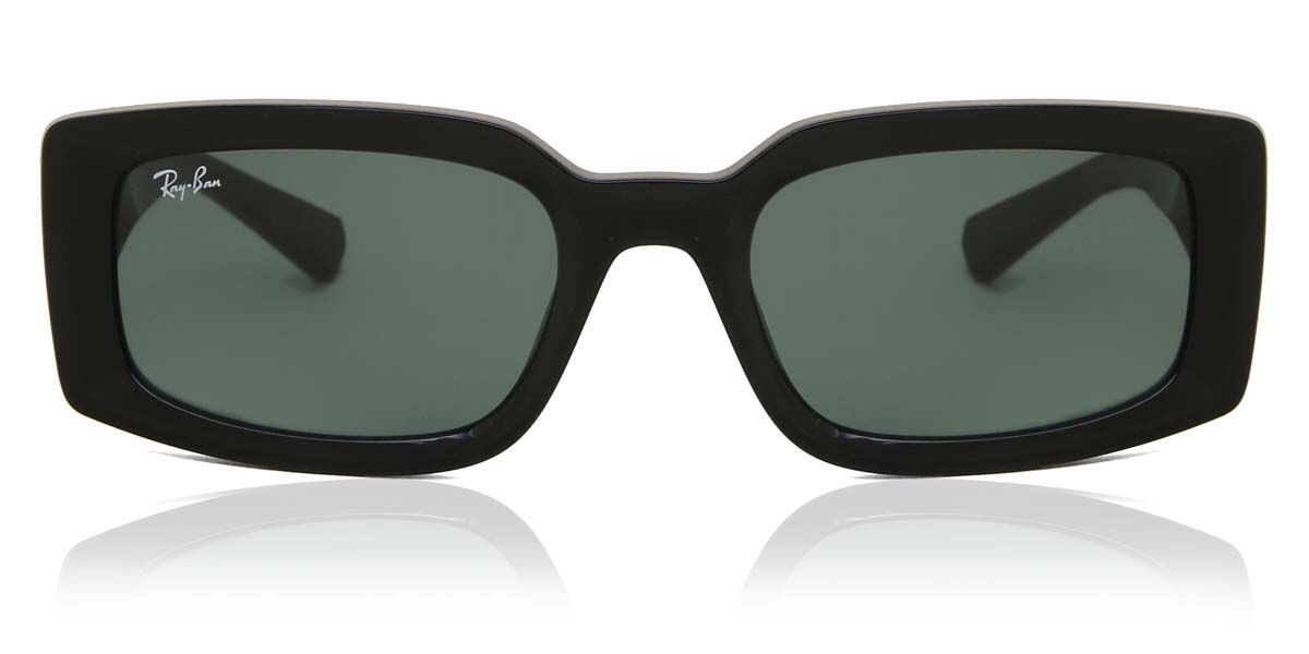 Ray-Ban RB4395F Kiliane Asian Fit 667771 Rectangle Black Sunglasses ...