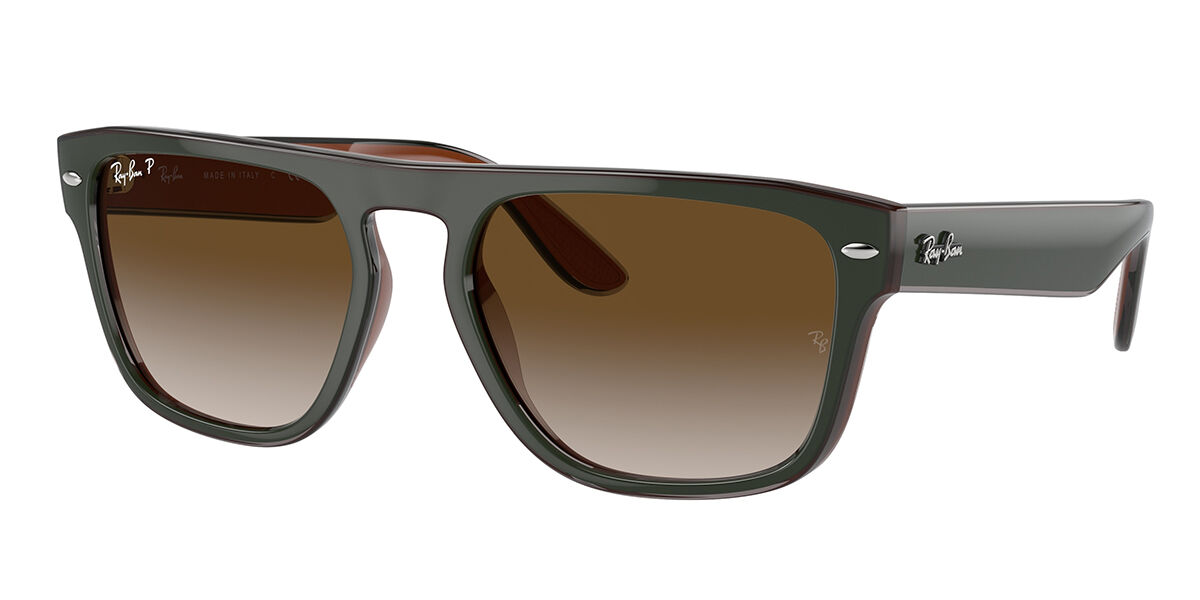 Ray-Ban RB4407 Polarized 6732T5 Sunglasses in Green/Dark Grey ...