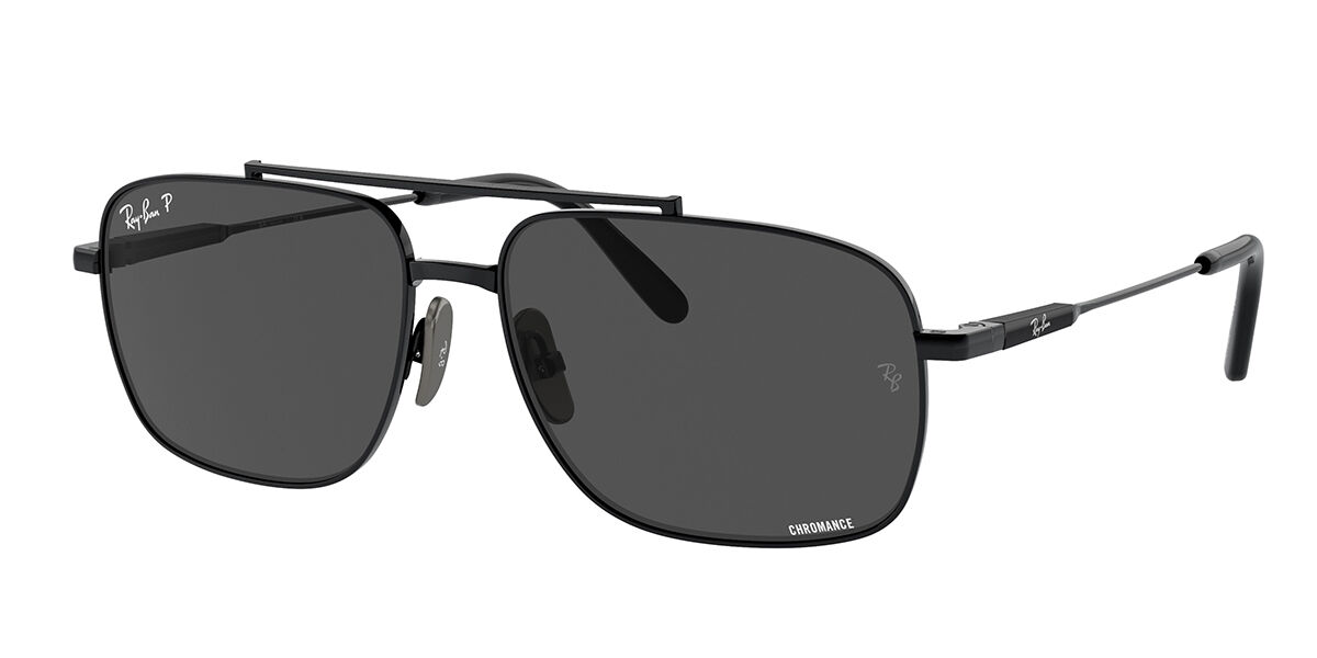 Ray-Ban RB8096 Michael Titanium Polarized 9267K8 Aviator Black ...