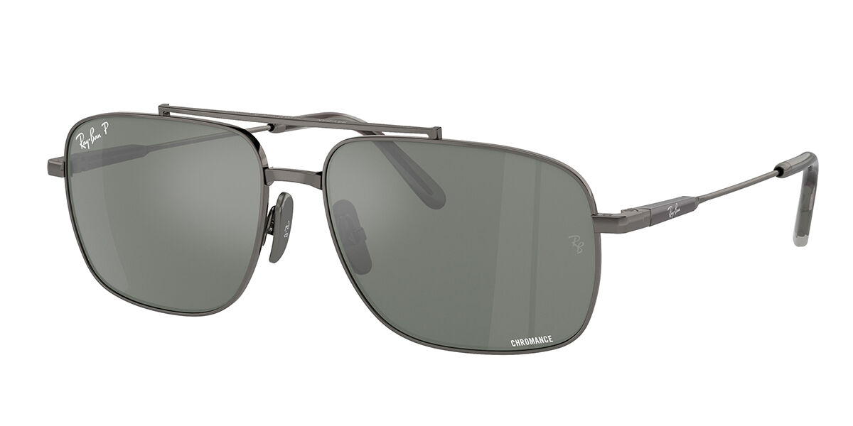 Lentes de Sol Ray-Ban RB8096 Michael Titanium Polarized 165/GK Gris ...