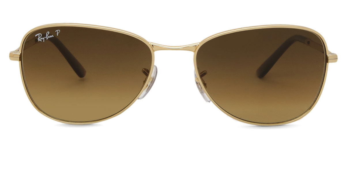 Ray-Ban RB3733 Polarized 001/M2 Oval Gold Sunglasses | SmartBuyGlasses ID