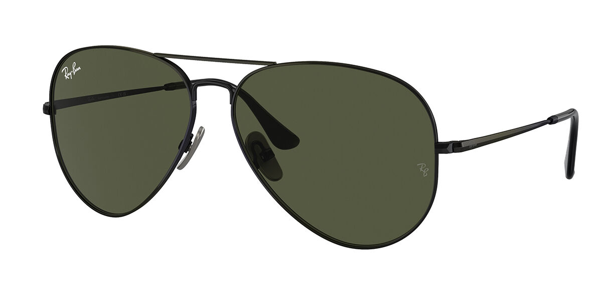 Ray-Ban RB8089 Aviator Titanium 926731 Aviator Black Sunglasses ...