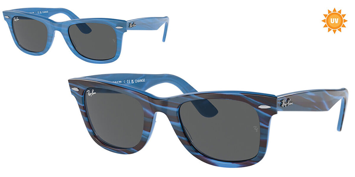 Ray-Ban RB2140 Wayfarer 1409B1 Sunglasses in Transparent Blue ...