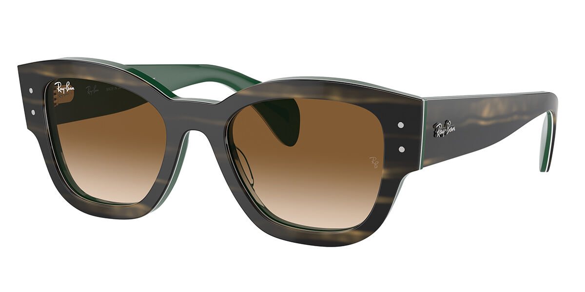 Ray-Ban RB7681SF Jorge Asian Fit 140251 Square Polished Striped Green ...