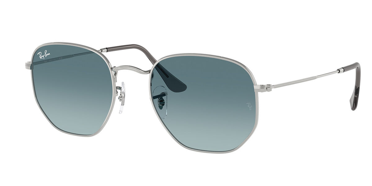 Ray-Ban RB3548N Hexagonal 003/3M Sunglasses Silver | VisionDirect Australia