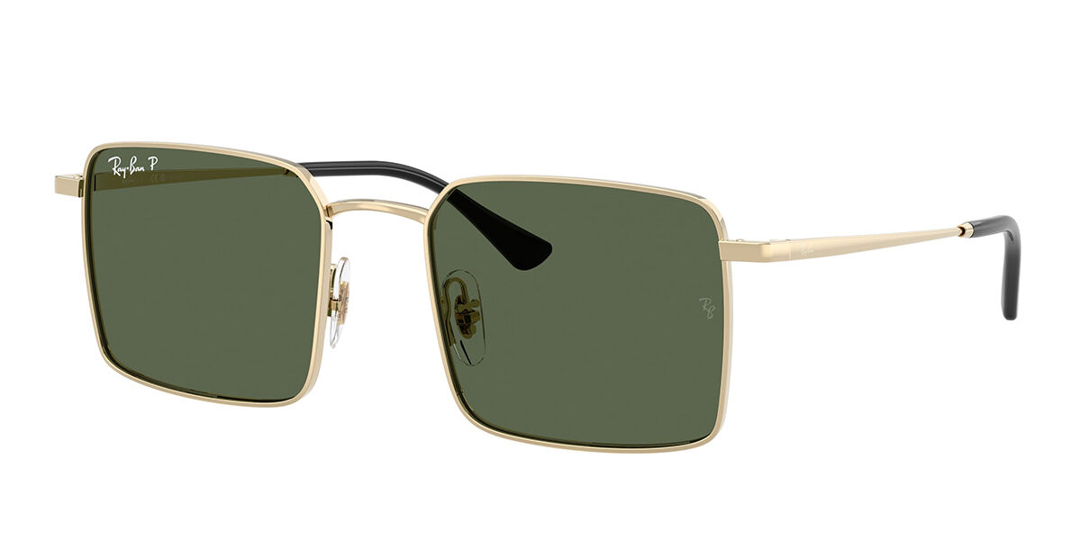 Ray-Ban RB3782 Polarized 92139A Square Pale Gold Sunglasses ...