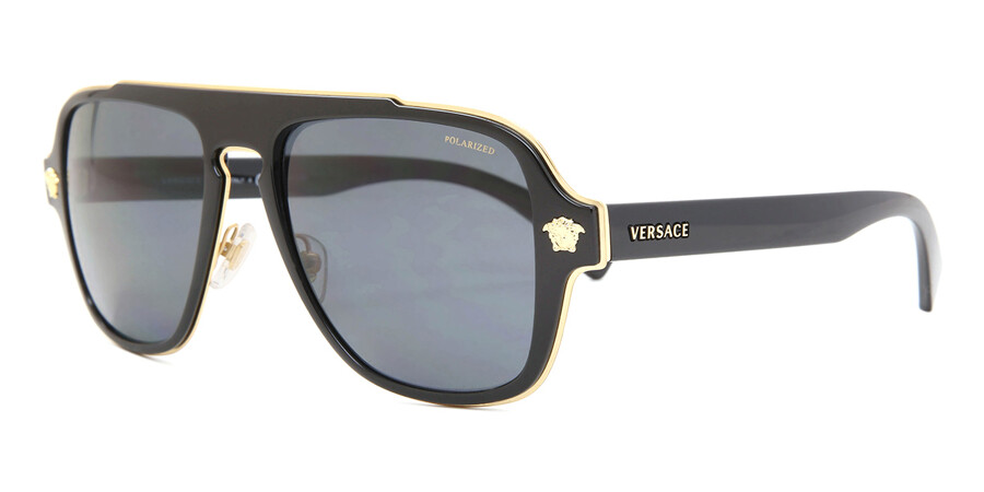 Versace VE2199 Polarized 100281 Sunglasses Black | VisionDirect Australia